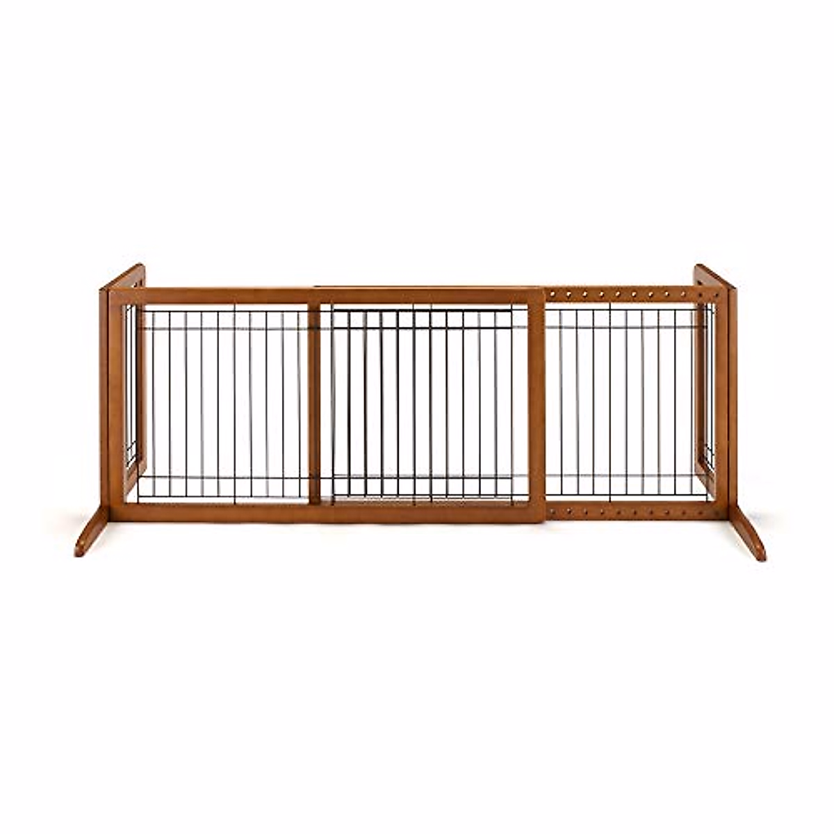 Richell Wood Freestanding Pet Gate, Large, Autumn Matte Finish