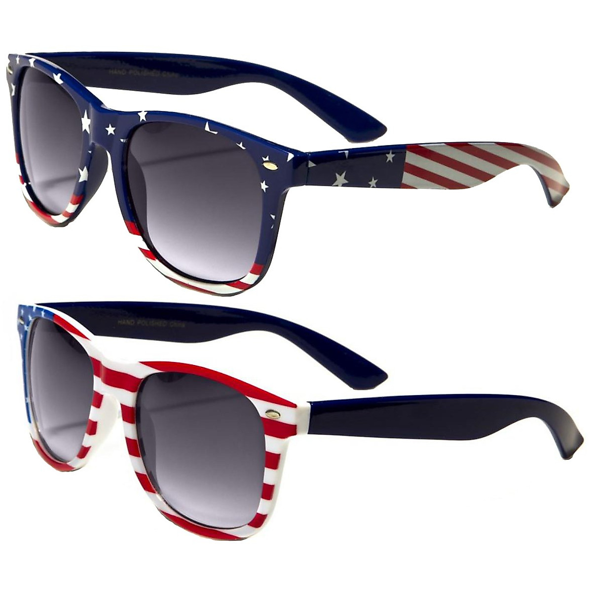 V.W.E. 2 Pairs Classic American Patriot Flag Sunglasses USA bulk