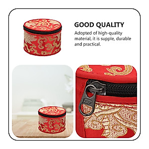 Brocade Cushion Carry Bag Singing Bowl Case Storage Bag: Singing Bowl Carry Case Bag Zippered Tibetan Sound Bowl Cover Container for Buddhist Meditation Bowl 16CM Cushion Meditation Bowl