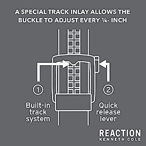 Kenneth Cole REACTION Men's Perfect Fit Adjustable Belt with Track Lock , Black Matte, Medium (34-36)