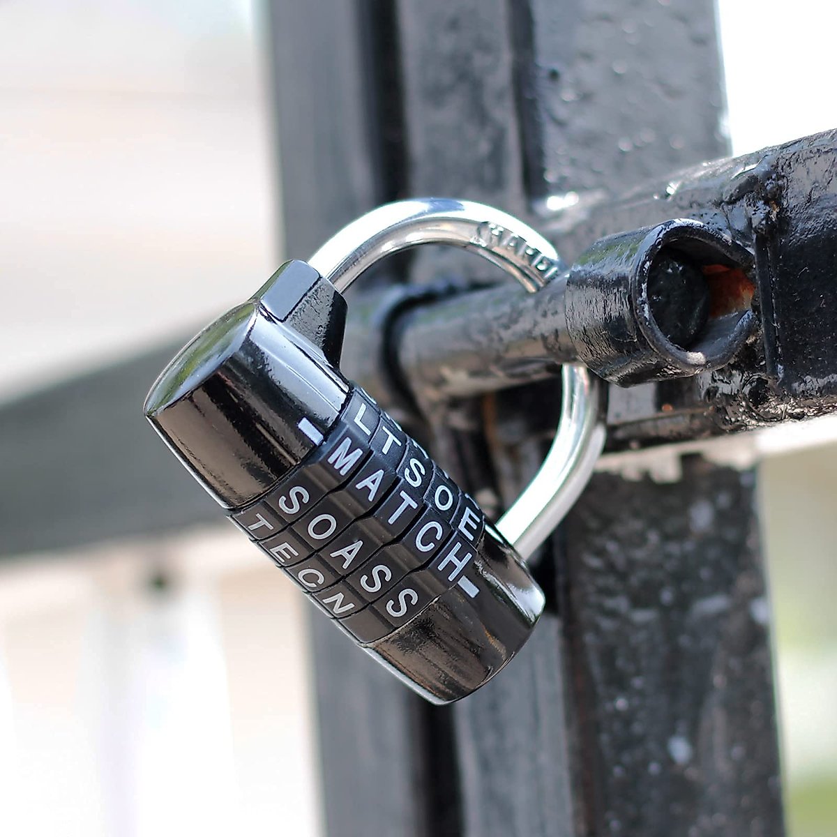 NBYT Combination Padlocks Portable Zinc Lock with Code and Letter/Word Combination Ideal for lockers, Gym, gate, Fence, Toolbox, case, hasp Storage and Outdoor use - 5-Letter Dial Lock.