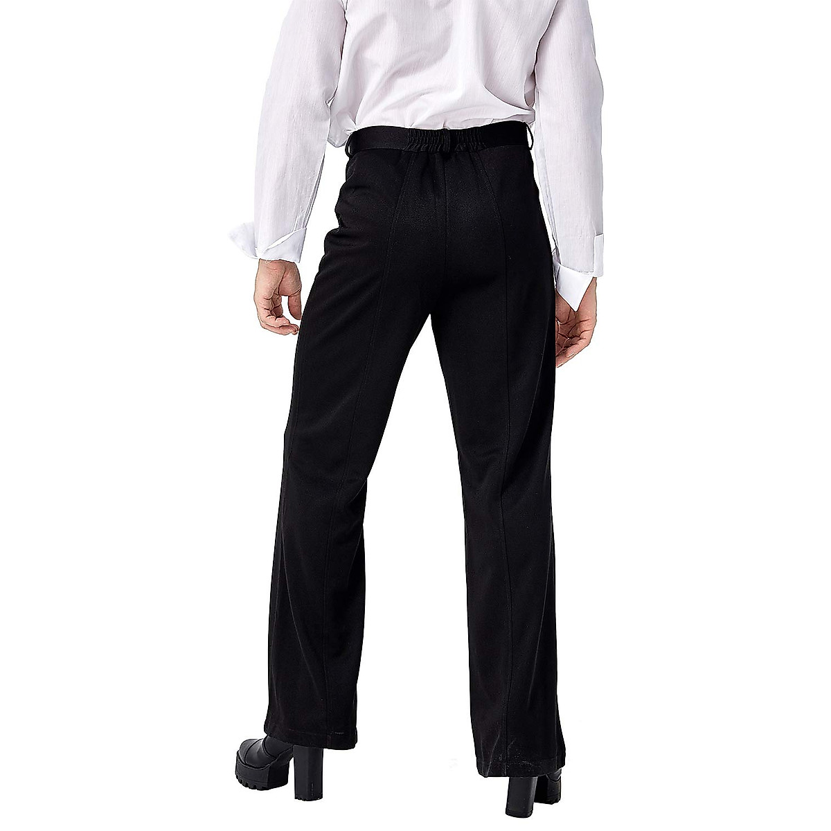 Ya-cos Men's Disco Pant Retro 70's Disco Pants Trousers Bell Bottoms (X-Large (Waist:38"), Black)