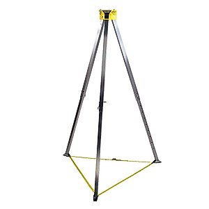 MSA 10102002 Workman Tripod - 8' Height, Aluminium, Confined Space Entry Kit Component, Skid-Resistant Rubber Tread, 4" Adjustable Increments, Made for Workman, Dynavac II & Latchways Accessories