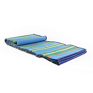 Camco Handy Mat with Strap, Perfect for Picnics, Beaches, RV and Outings, Weather-Proof and Resistant (Blue/Green - 60" x 78") - 42805