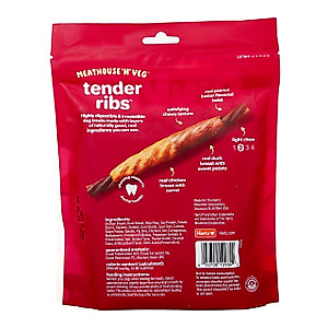 Hartz Oinkies Tender Ribs with Real Chicken, Duck & Veggies, Peanut Butter Flavored Rawhide-Free Dog Treats, Highly Digestible Dog Chews, 22 Count