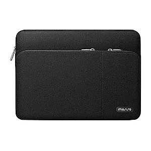 MOSISO 360 Protective Laptop Sleeve Bag Compatible with MacBook Air 15 inch M2 A2941 2023/Pro 16 M2 A2780 M1 A2485 A2141/Pro Retina 15 A1398, 15-15.6 inch Notebook with 2 Front Separate Pockets, Black