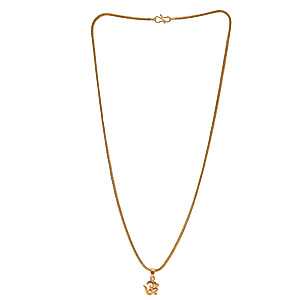 JewarHaat Indian Gold Plated Pendant Locket With Gold Plated Chain Daily Use Fashion Jewelry for Men Women, Boys Girls (Om)