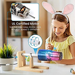 Cup Turner for Crafts Tumbler Cup Spinner Machine Kit,Wood Cuptisserie Turner DIY Glitter Epoxy Tumblers with Silent UL Motor Safety Switch 2 Foams Accessories (Simple)