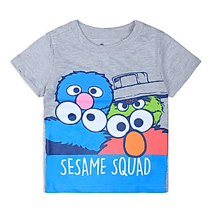 Sesame Street Elmo and Friends Boys 3 Pack T-Shirts for Infant and Toddlers Red