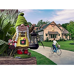 Gnomes Garden Gnomes Lady - Garden Sculptures & Statues Solar Female Garden Gnomes Outdoor Funny Knomes - Funny Garden Gnome Gifts Lights - Garden Gifts Gnomes Decor Gnomes Garden Decorations (13in)
