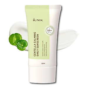 IUNIK Centella Calming Moisture Daily Sunscreen SPF 50+ PA++++ Matte & No White Cast Centella Asiatica Dry Oily Sensitive Vegan Korean Skincare