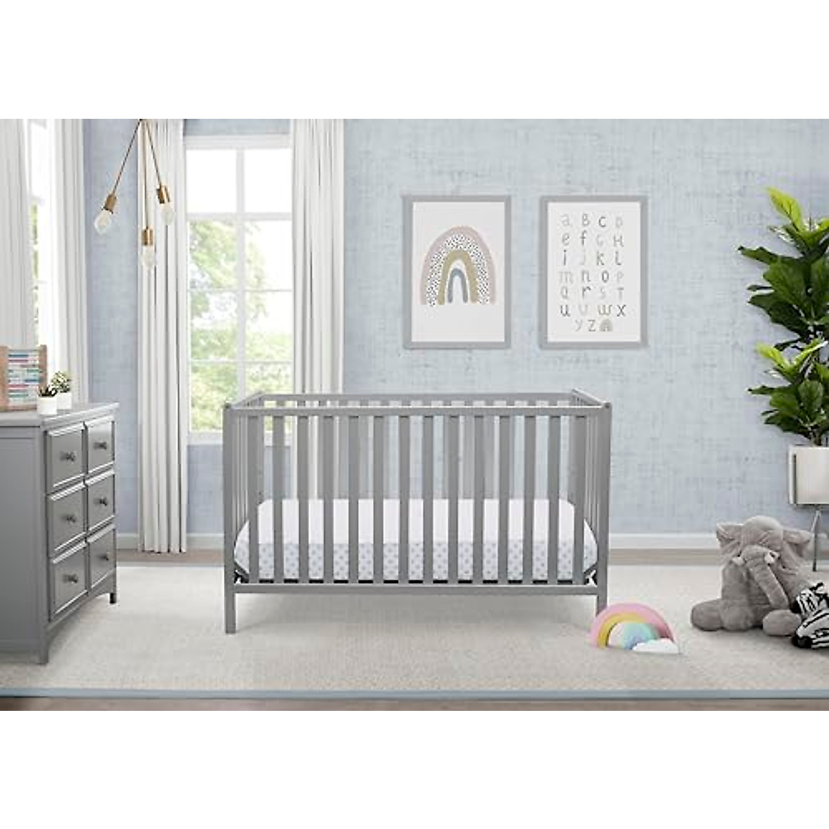 Delta Children Heartland 4-in-1 Convertible Crib - Greenguard Gold Certified, Grey