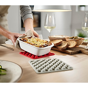 Joseph Joseph Duo Spot-On Set of 2 Silicone Trivets, Grey/Red