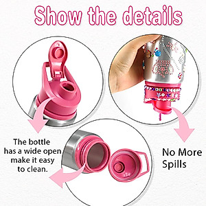 Easter Gifts for Girls, Decorate Your Own Water Bottle Kits for Girls, Birthday Gifts Age 5 6 7 8 Year Old, Arts and Crafts for Toys Kids Ages 6-8 Water Bottles Gift Ideas for School, Pink