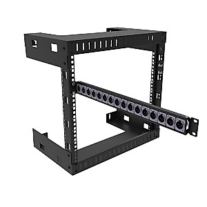 QiaoYoubang 1U 16D Hinged Rack Panel with 16 D-Series Punch-Outs for 19in Rack Mount (1U16D)