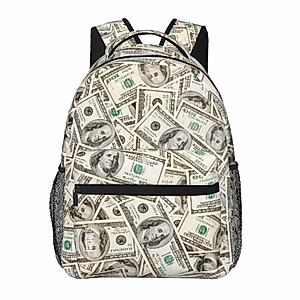 Qurdtt Funny US Dollar Money Backpack Travel Backpack Casual Hiking Daypack for Men Women