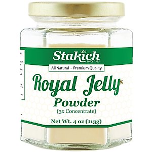 Stakich Royal Jelly Powder - 4 Ounce - 3X Concentrate - Freeze Dried, Pure, Natural