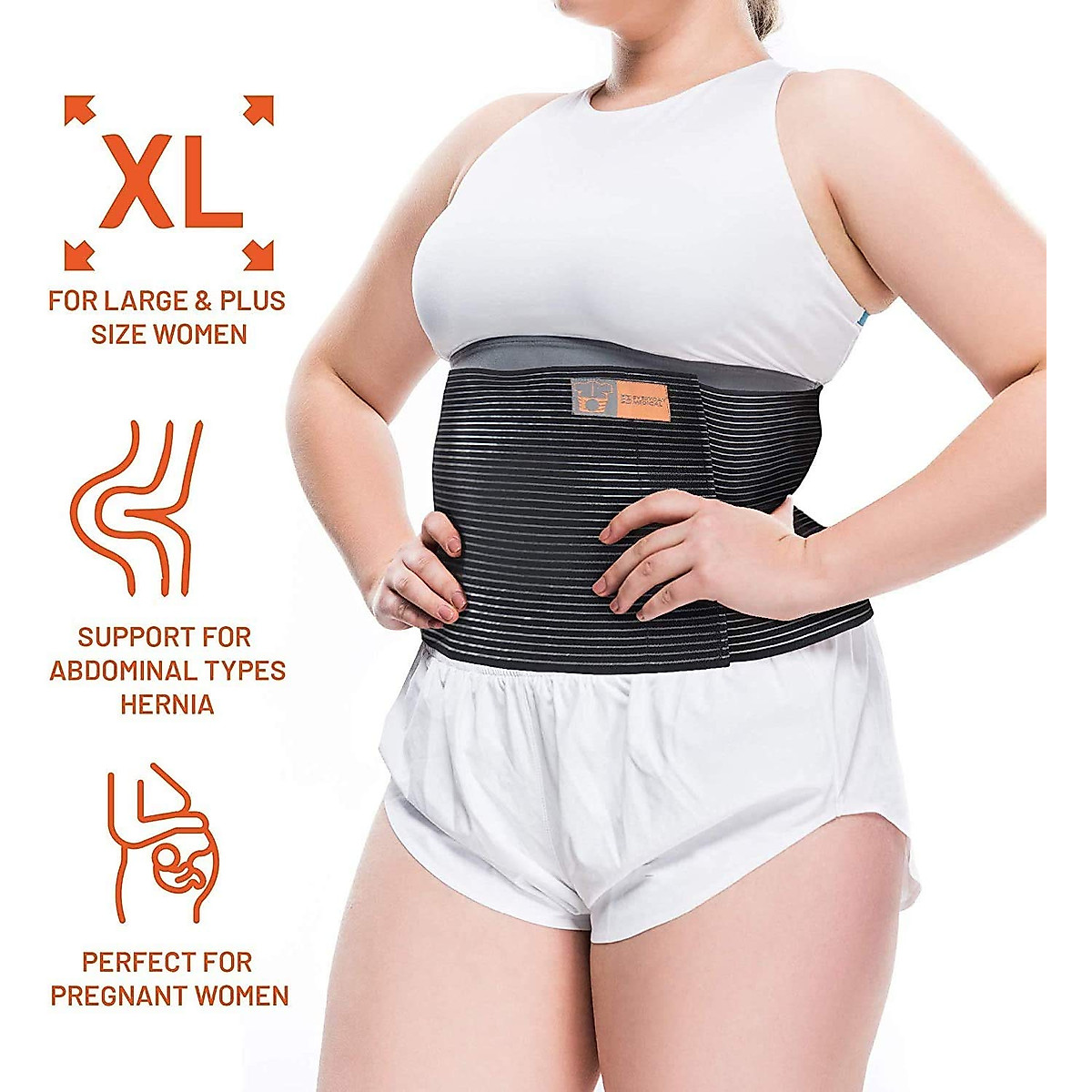Everyday Medical Plus Size Umbilical Hernia Support Belt I Pain and Discomfort Relief from Umbilical, Navel, Ventral and Incisional Hernias I Hernia Binder for Big Men and Large Women I L/XL