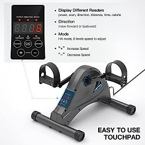 Motorized Mini Exercise Bike Pedal Exerciser for Seniors Rehab Training, LUBBYGIM Electric Under Desk Bike Pedal Exerciser for Arm/Leg Fitness & Physical Therapy, 6 Levels Speed Adjustment