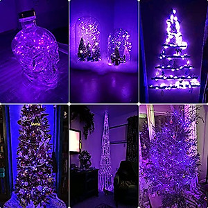 BOLWEO 10Ft 30 LED Purple Fairy Lights Battery Operated String Lights Starry for Bedroom Decor Diwali Halloween Christmas Lights Tree Wedding Party Decoration