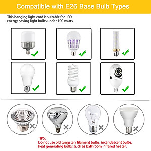 Lybuorze 23 ft Extension Hanging Lantern Pendant Light Lamp Cord Cable, Plug in Hanging Lamp Cord Kit with On Off Switch and E26 E27 Socket, Hanging Light Socket with Cord for Bedroom Garage Farmhouse