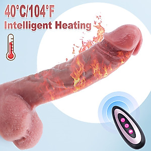 Adult Sex Toys Realistic Dildos - Adult Toys Thrusting Dildo Vibrator with Vibrating & Heating, Sex Toys Soft Silicone Anal Dildos for Clit G-spot Stimulation, Suction Cup Remote Control Dildo, 8.5''