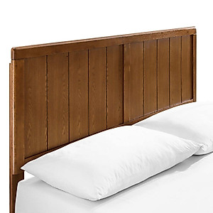 Modway Alana Wood Queen Platform Bed in Walnut with Splayed Legs