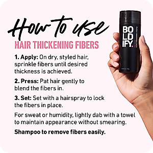 BOLDIFY Hair Fibers (28g) - Fill In Thinning and Fine Hair for an Instantly Fuller, Thicker Look - 14 Shades for Women & Men - Dark Brown