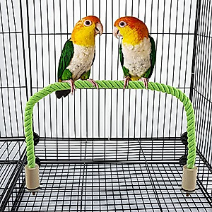 2 Pcs Bird Hemp Rope Perch Swing, Parrot Standing Stick Comfy Perches Birds Climbing Bendable Standing Stick (31.5" and 21.6")