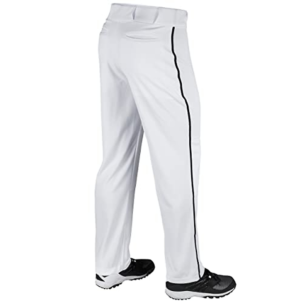 CHAMPRO Unisex-Youth Crown Open Bottom Piped Baseball Pants, White/Black, Small
