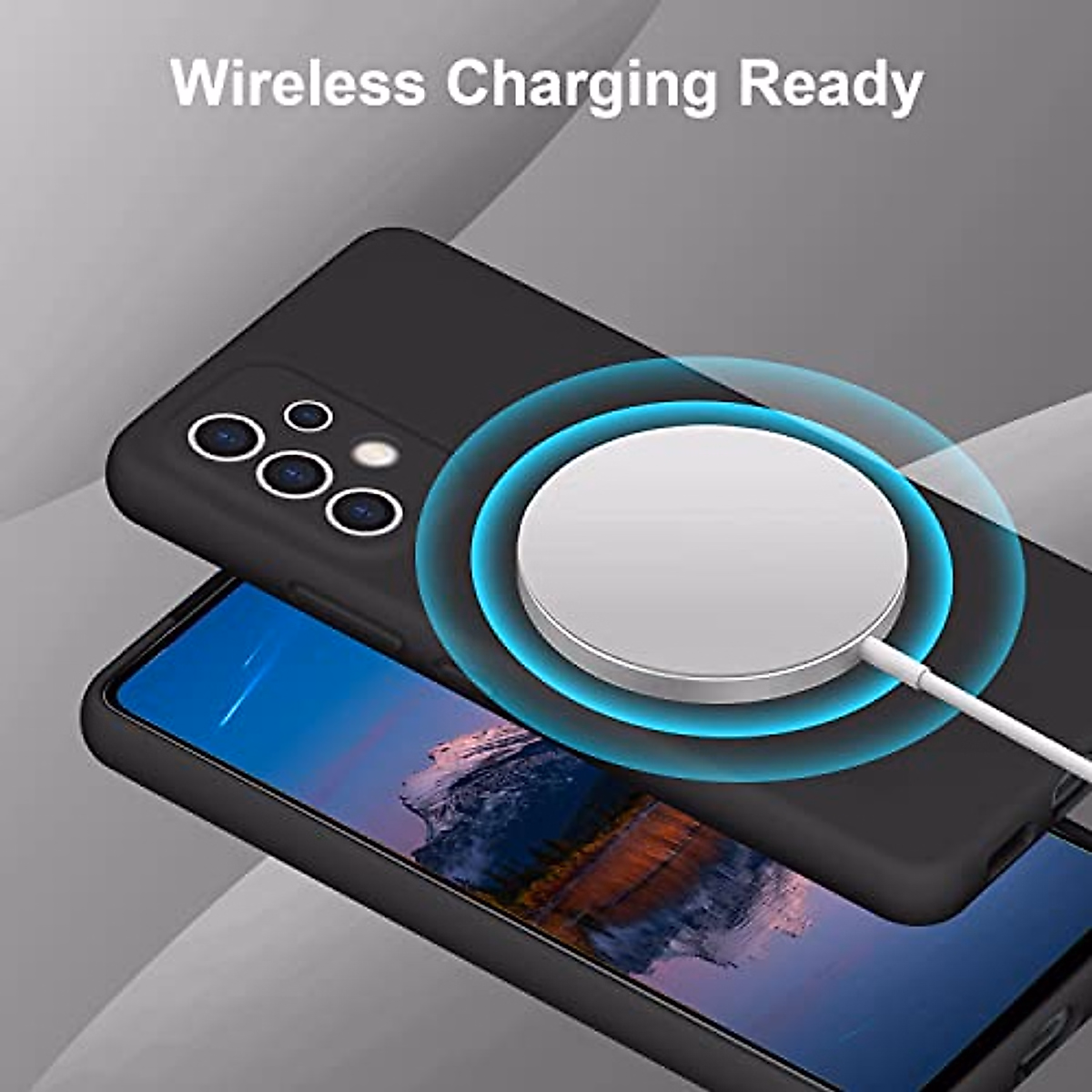 Gueen Compatible with Samsung Galaxy A53 5G Case, Premium Liquid Silicone, with [Camera Protection] [Soft Anti-Scratch Microfiber Lining] Full Body Shockproof Protective Phone Case - Black