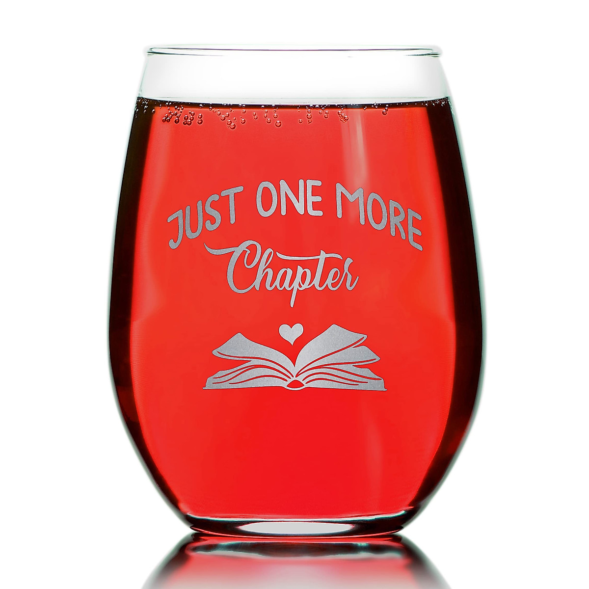 Promotion & Beyond Just One More Chapter Reader Gift, Book Lover, Book Club Gift Stemless Wine Glass for Moms Aunts Sisters Friends Colleagues