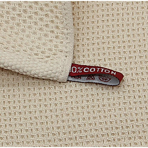 Mia'sDream Natural Cotton Dish Cloths Dish Rags, Waffle Weave Kitchen Dish Towels, Soft Dish Cloths for Washing Dishes, Absorbent Kitchen Hand Towel Washcloths, 12inchx12inch 6 Pack (Beige)