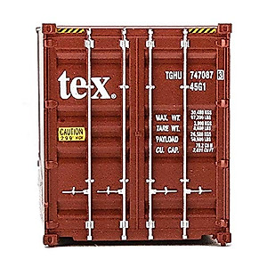 Walthers SceneMaster HO Scale Model of Tex (Brown, White) 40' Hi Cube Corrugated Side Container,949-8266