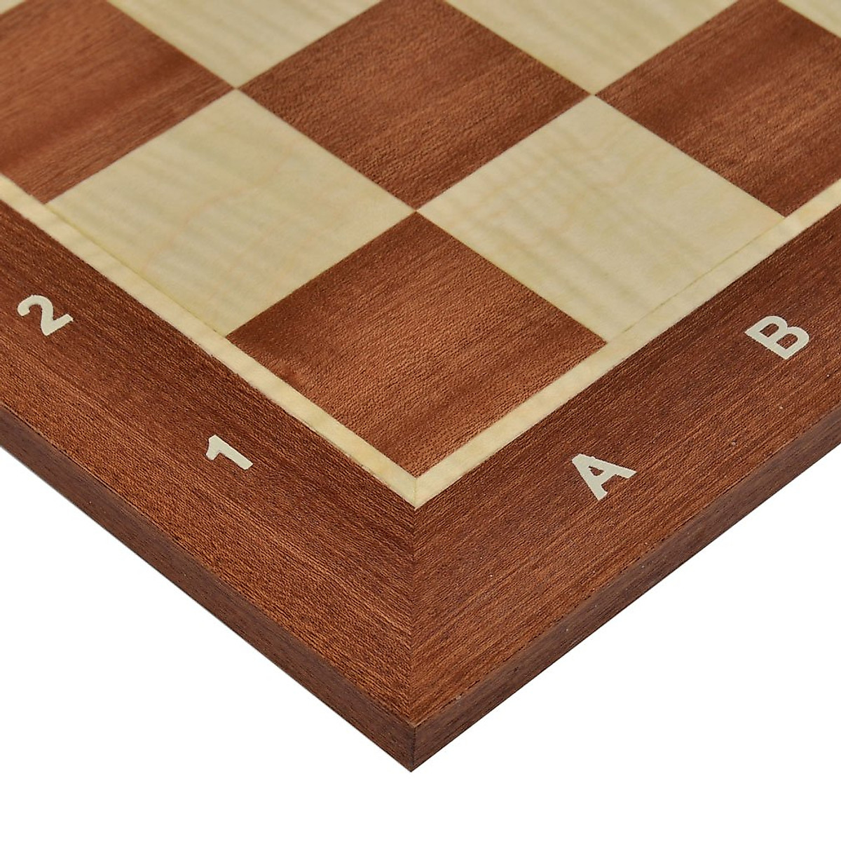 Wegiel Handmade Wooden 18.9 Inch Mahogany & Sycamore European Professional Tournament Chess Board