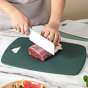 3 PCS Plastic Cutting Board, Cutting Boards for Kitchen, Plastic Chopping Board Set Easy Grip Handle Food Chopping Boards for Dishwasher Safe, Chop Meat, Veggies