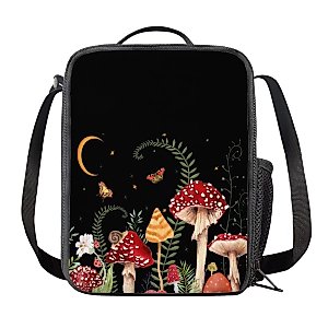 Doojoayie Kids Lunch Box Insulated Lunch Bag Women Girl, Cartoon Mushroom Reusable Lunch Box for Boys Office Children School Picnic,High Capacity Lunch Bags
