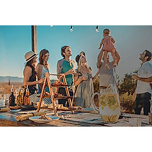 TOSCANA - a Picnic Time brand, 3 Tiered Serving Ladder - Charcuterie Boards - Wood Serving Platters