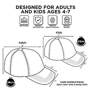 Disney Girls Baseball Cap, Minnie Mouse Ears Hat Mommy & Me Adjustable Toddler Caps 2-4 Or Girl Hat Ages 4-7