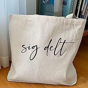 sockprints Sigma Delta Tau Tote Bag - Tote Bags for Sorority - Large Canvas Tote Bag - Sorority Gifts