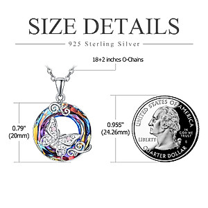 AENEAS Butterfly Necklaces for Women Sterling Silver Butterfly Pendant Necklace Butterfly Jewelry Gifts for Women