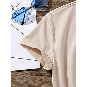 SOLY HUX Girl's T Shirts Short Sleeve Cute Graphic Tees Crewneck Cartoon Cat Print Summer Tops Apricot Graphic 9Y