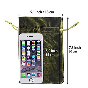 HRX Package Soft Velvet Gift Bags, 5.1x7.8 inch Velvet Drawstring Pouches for Tarot Rune Jewelry Crystal 4 Pack