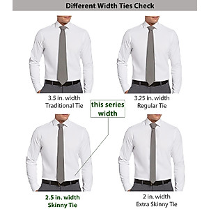 ZENXUS Solid Skinny Ties for Men, 2.5 inch Slim Dusty Blue Necktie