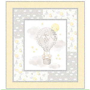 Northcott Snuggle Bunny Bunny Clouds Flannel Gray/Multi, Fabric by The Yard