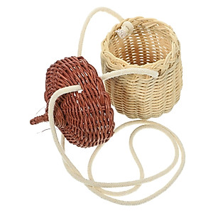 Garneck Woven Bag Costume Photography Prop Satchel Crossbody Decor Summer Outfits for Girls Straw Purses for Women para Straw Toddler Bag Straw Tote Messenger Rattan Child Hanging Basket