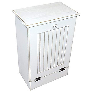 Sawdust City Solid Pine Tilt Out Trash Bin Holder (Old - Cottage White)