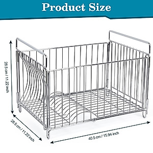 ChengFu Deep Dish Drying Rack and Utensil Cutlery Holder, Deep Large Dish Drying Rack, Dish Racks for Kitchen Counter, Holds 10, 10.5, 12 inch Dinner Plates