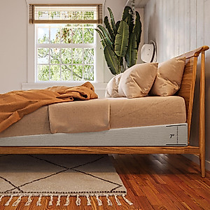 Avana Mattress Elevator with Polycotton Covers - Under Bed 7-Inch Incline Foam Lift, Natural, Full Size
