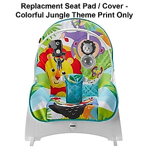 Replacement Part for Fisher-Price Infant-to-Toddler Rocker - DTG96 ~ Rocking Chair Replacment Seat Pad/Cover ~ Colorful Jungle Theme Print